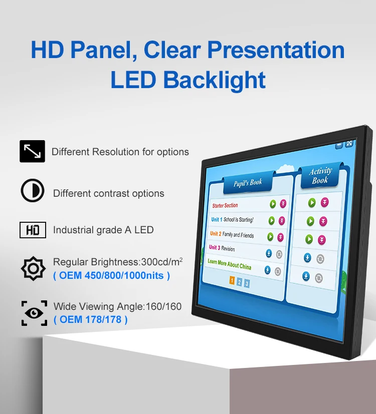 17 Inch 1280*1024 Hd-mi Vga Av Bnc Usb Resistive Touch Square Screen ...