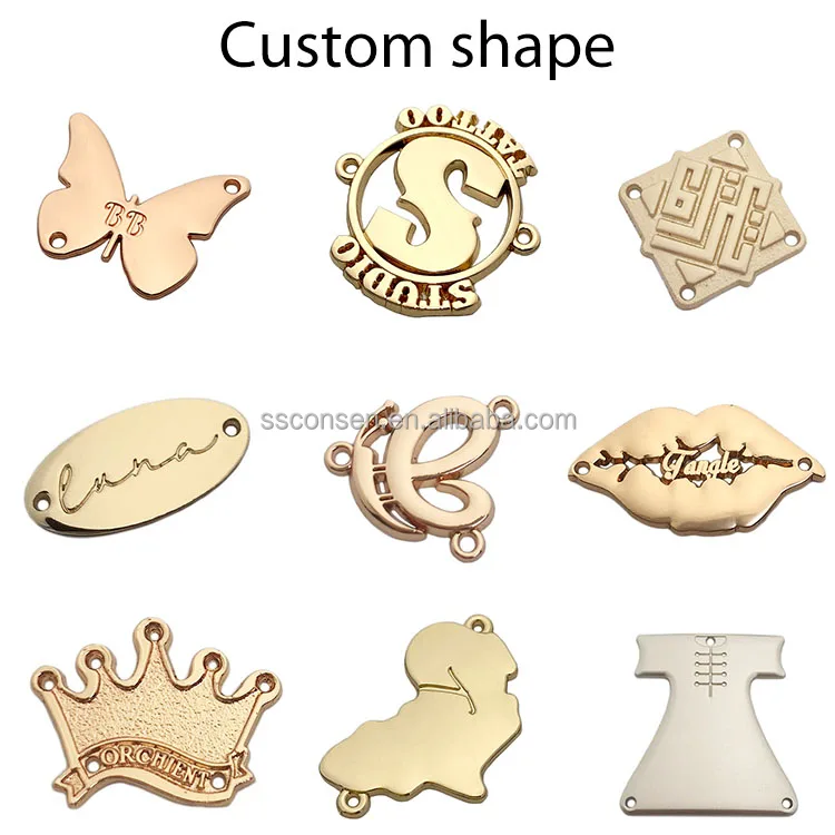Custom Sea Water Resist Metal Logo Labels for Swimwear