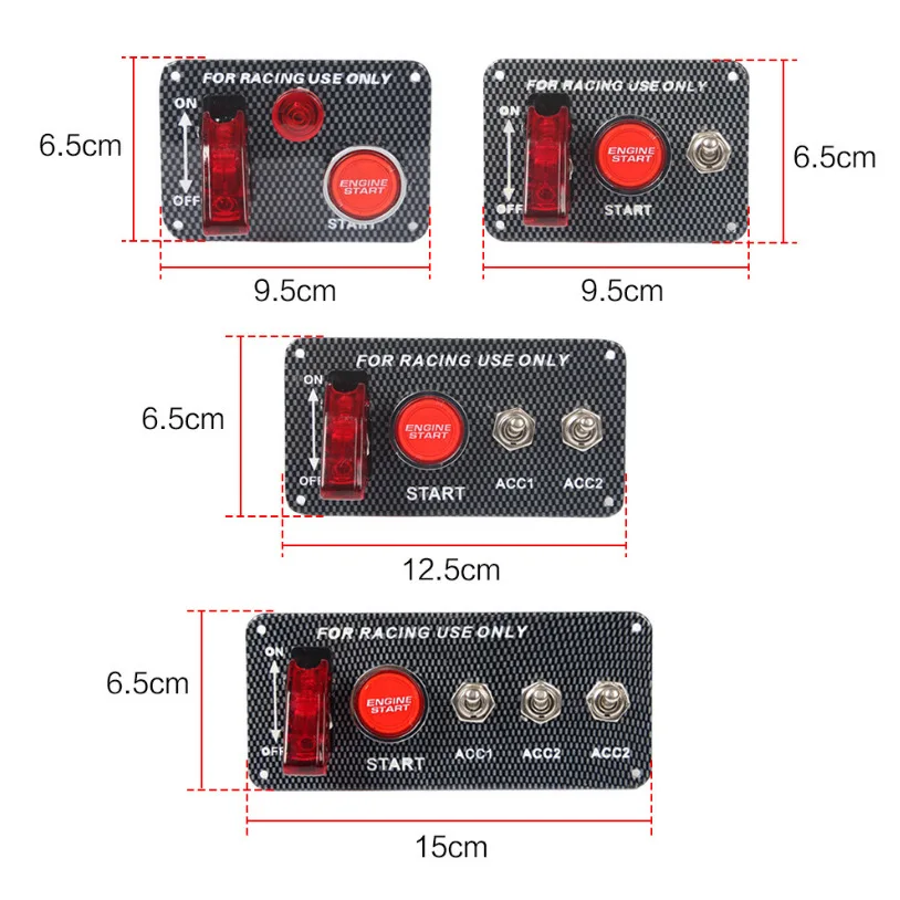 12v Race Car Toggle Ignition Engine Start Push Button Carbon Fiber ...