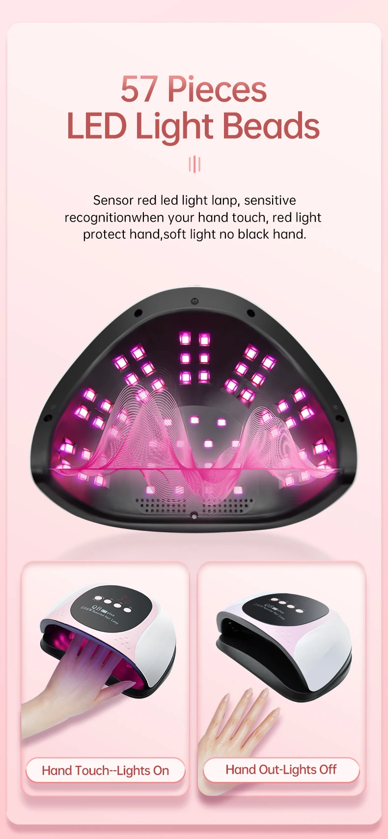 Qb C7 Plus 256w 57 Pcs Led Light Uv Led Lamp Nails Dryer Manicure Table Professional Uv Gel Nail ...