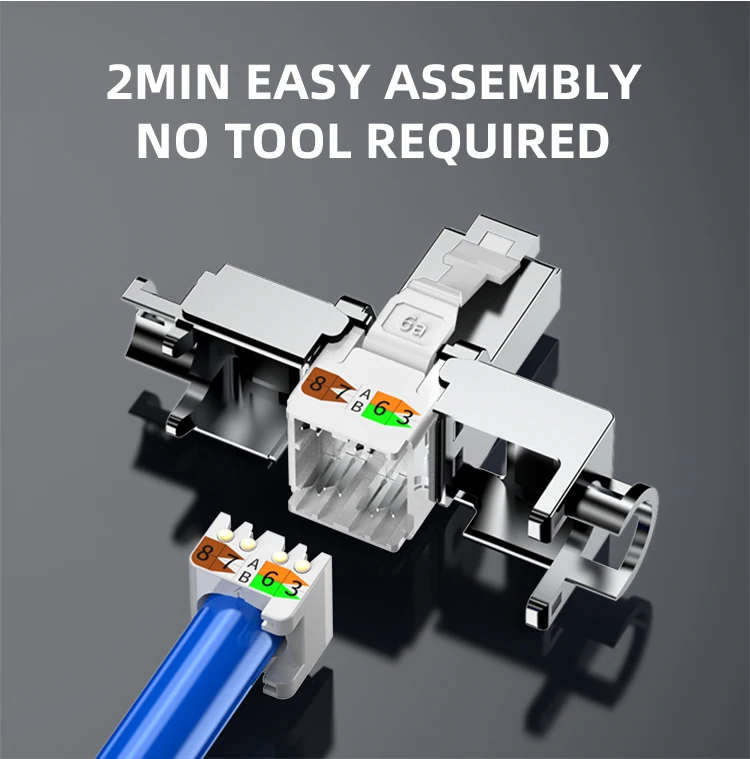 Male Shield Cat6 Cat7 Cat8 Male Shielded Rj45 8p8c Toolless Cat 8 Modular Plug Cat6a Rj45 ...