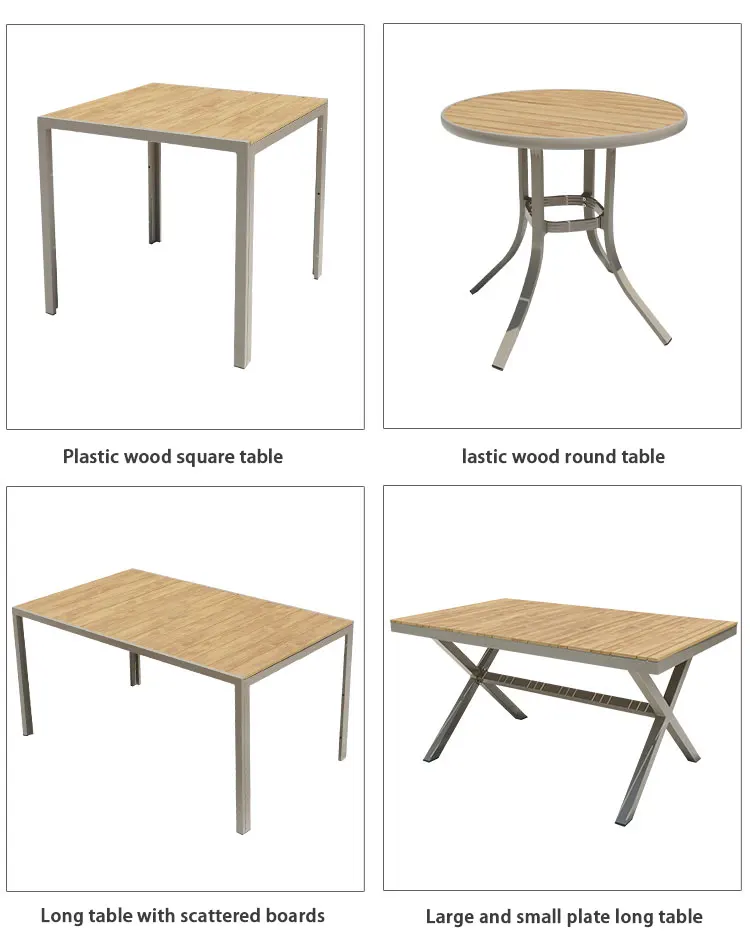 Outdoor Courtyard Hotel Garden Plastic Wood Table and Chair Set Villa ...