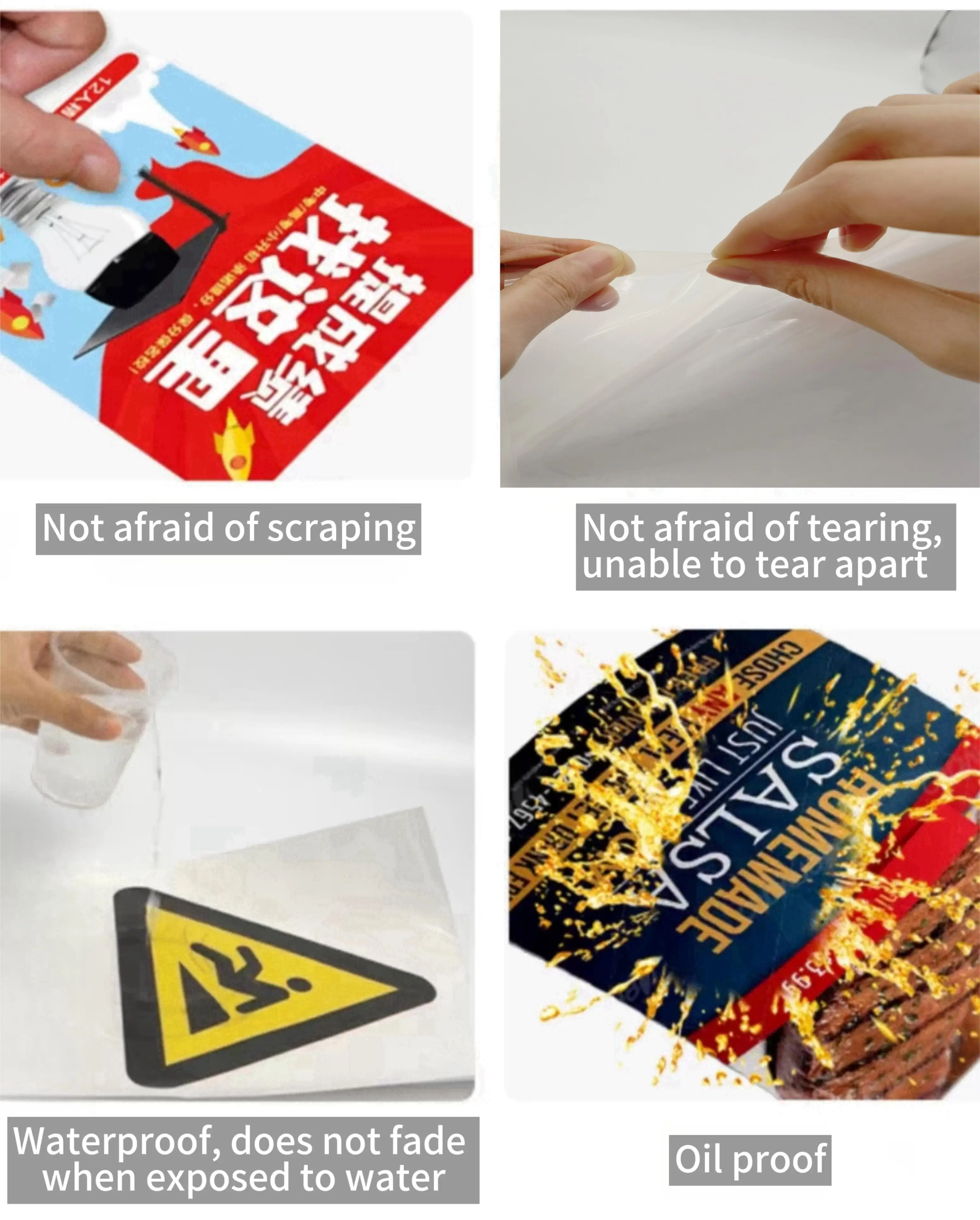 Custom Value 47um Clear PET Label A4 Vinyl Adhesive 50pcs PET ...