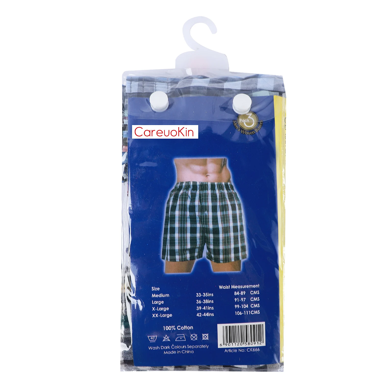 Custom Fashion Printing Woven 100% Cotton Underwear Breathable Plaid ...