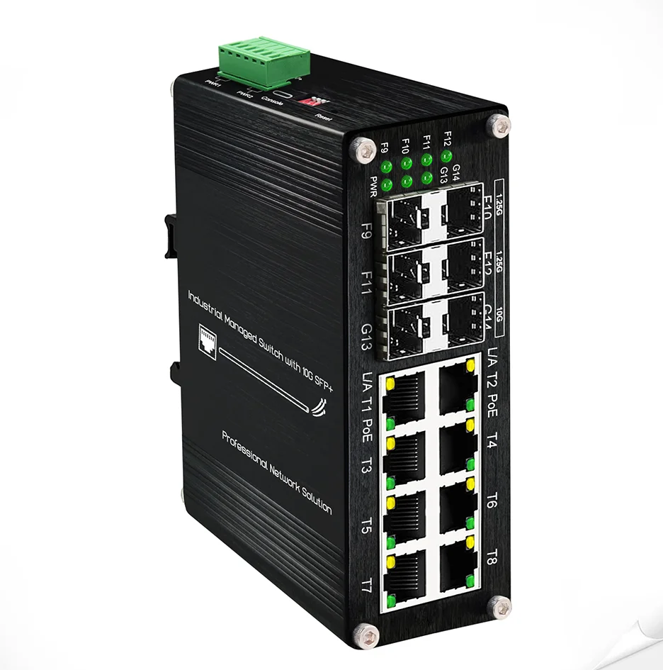 Strong Practicality Industrial 8port 1000mbps Poe +4port1g Sfp+2port ...