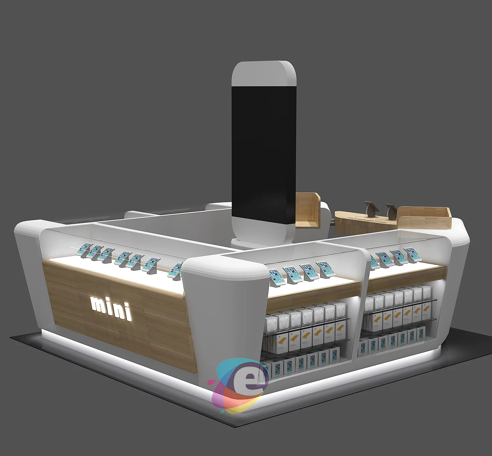 Mall accessory counter fixture kiosk fixture unique design for counter ...