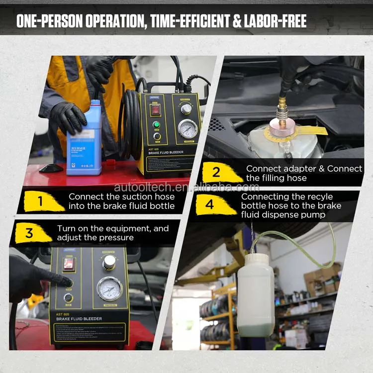 Official Autool Ast605 110v 220v Automatic Pulsating Brake Oil Changer Car Brake Fluid Bleeder ...