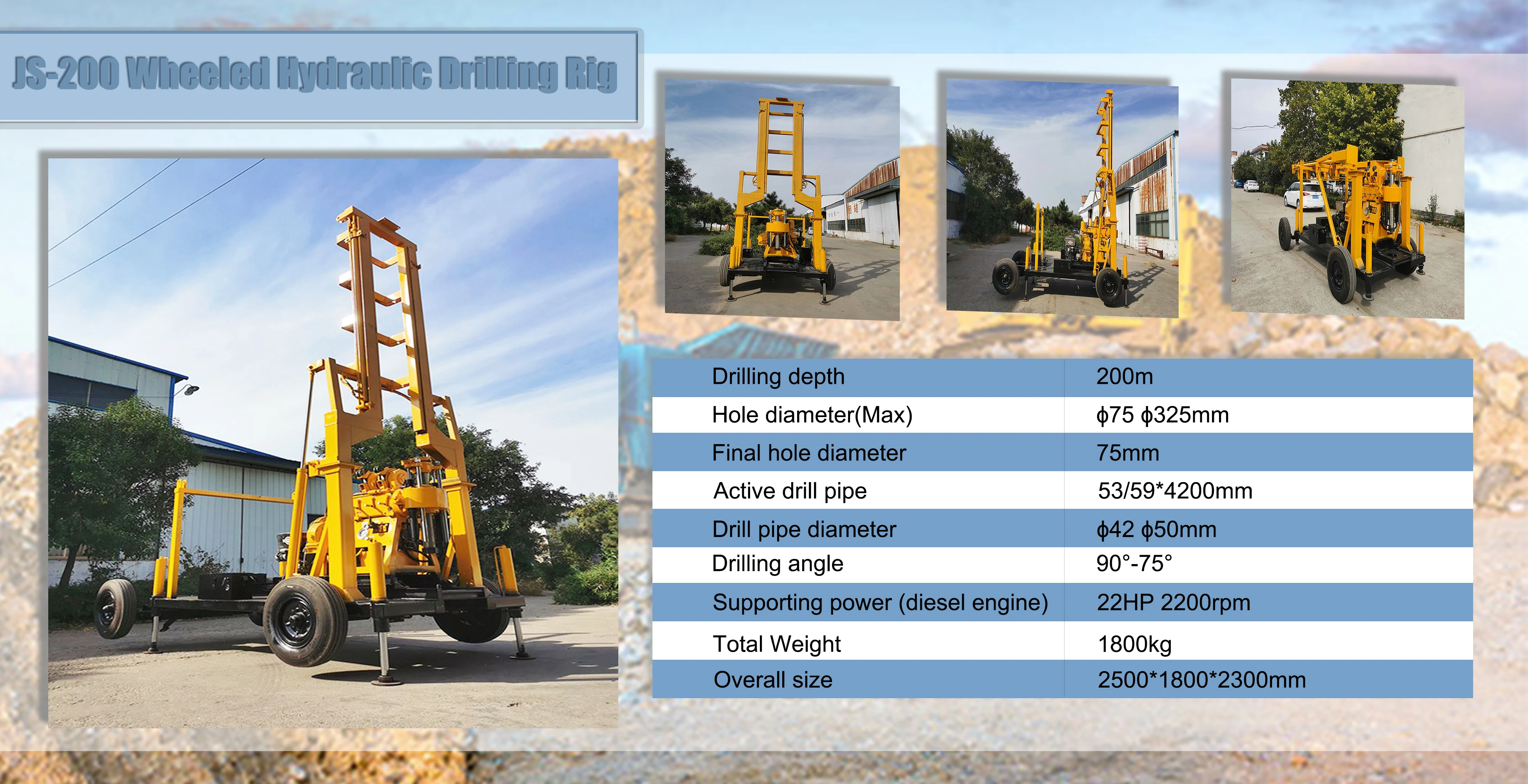 Supplier Crawler Portable 180m Water Well Drilling Rig Machine On Sale ...