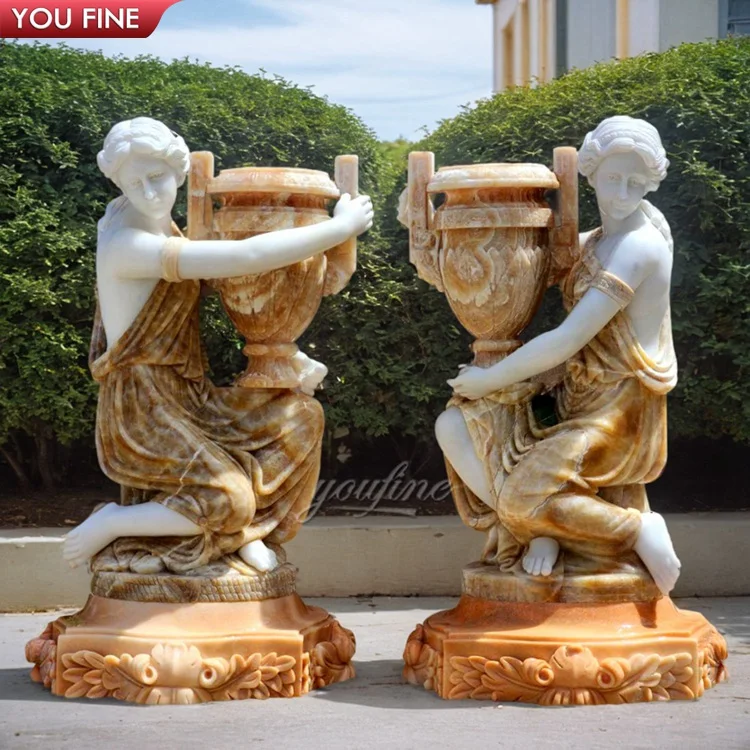 Outdoor Large Garden Beige Marble Woman Flower Planter| Alibaba.com