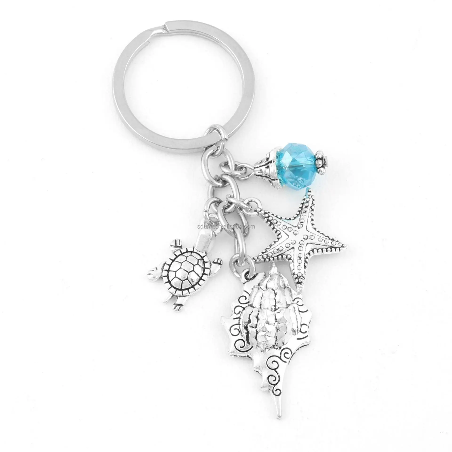 Marine Style Series Key Chain Starfish Shell Conch Pendant Key Chain ...
