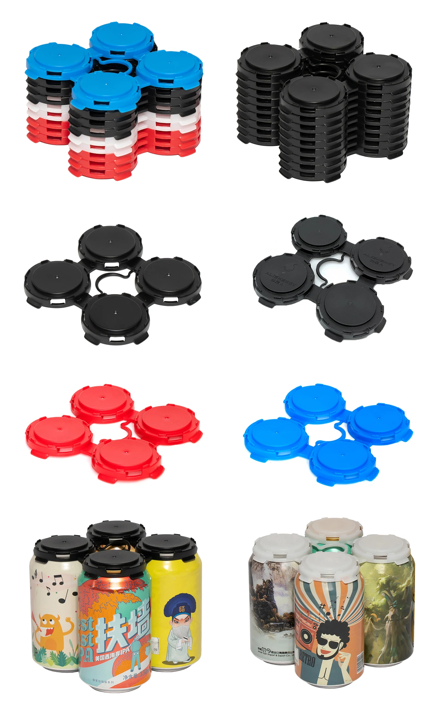 China Plastic 4 Pack Can Holders With Custom Logo For Wholesale - Buy 4 ...
