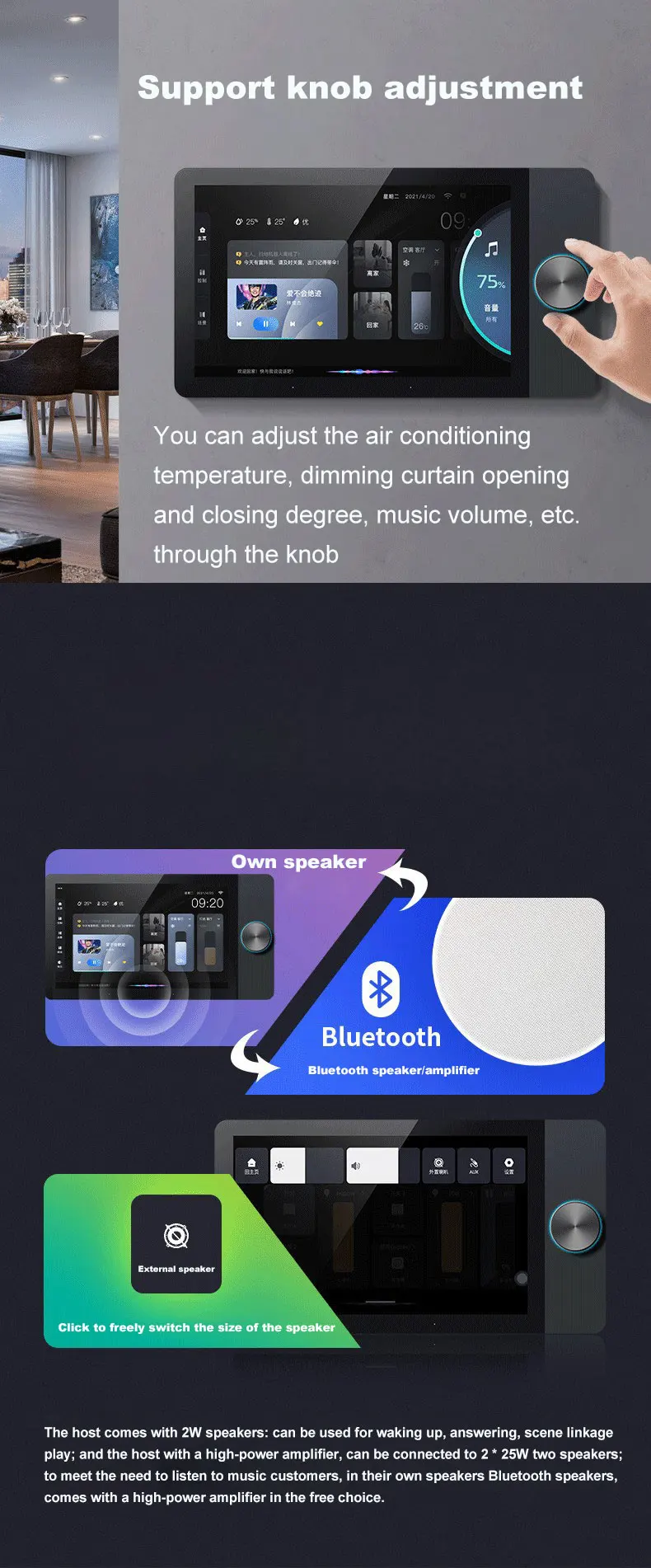 Smart Home Control - Tuya Six-Inch Knob Touch Screen