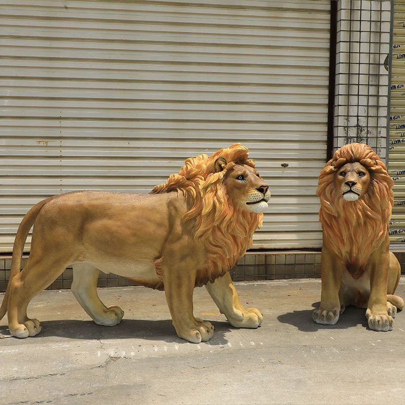 Custom Life-Size Lion Sculpture - Hand-Made Resin Safari Prop for ...
