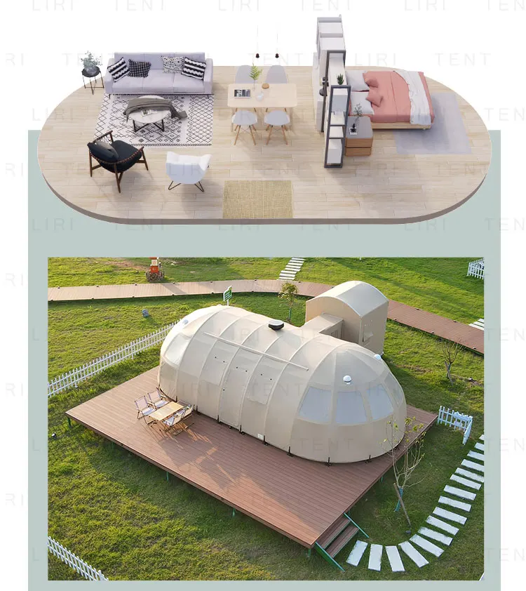 Waterproof Timber Structure Geodesic Eco Panorama Dome Glamping Tents ...