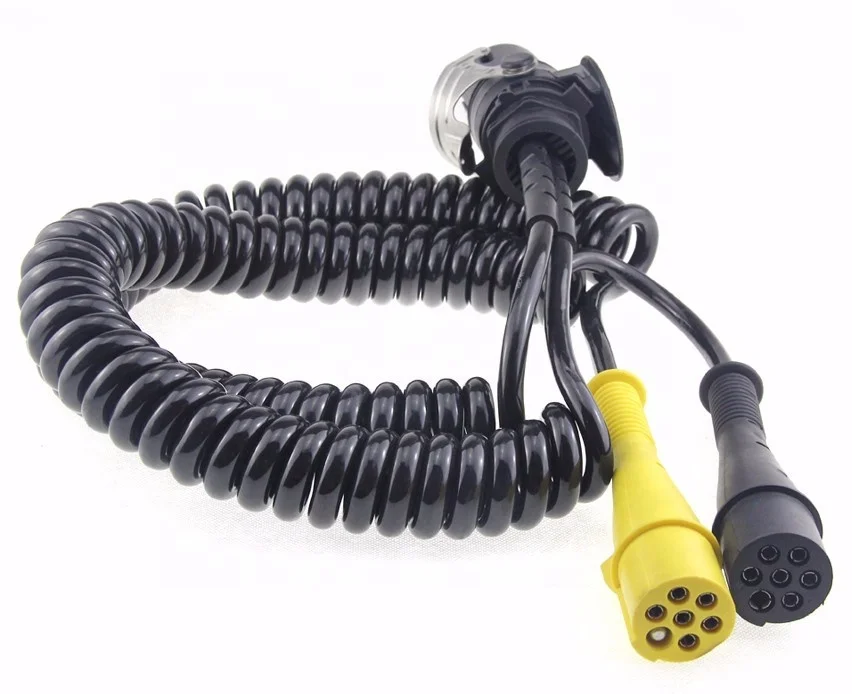 15 Pin Electrical Spiral Coiled Power Cables for Trailers