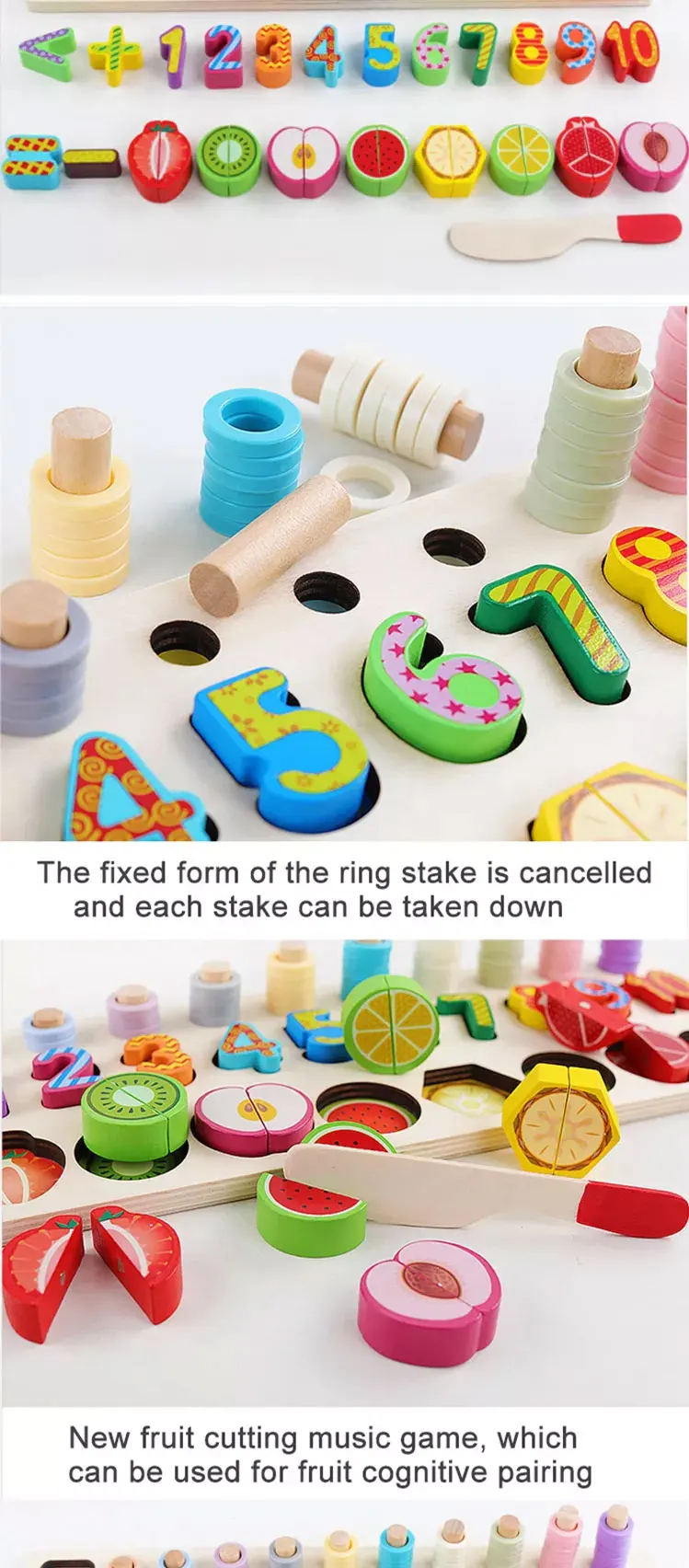 Montessori Educational Wooden Toys for Kids - 7 in 1 Board