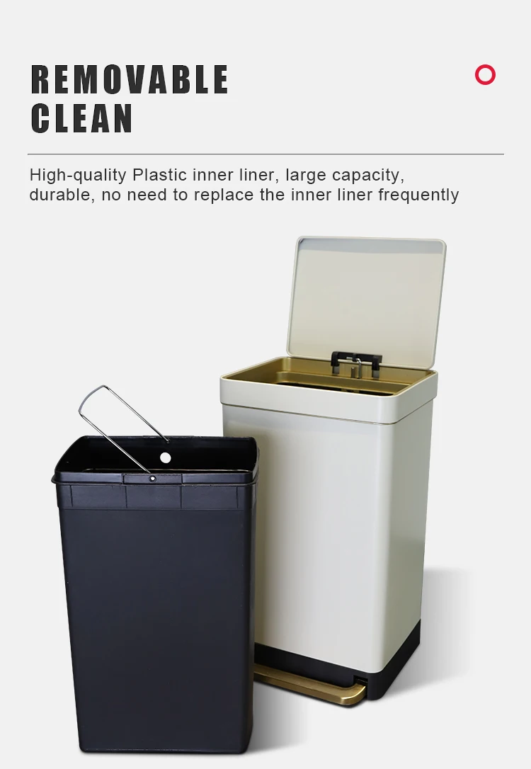 Indoor 50l Large Capacity Hotel Trash Can Open Top Stainless Steel ...