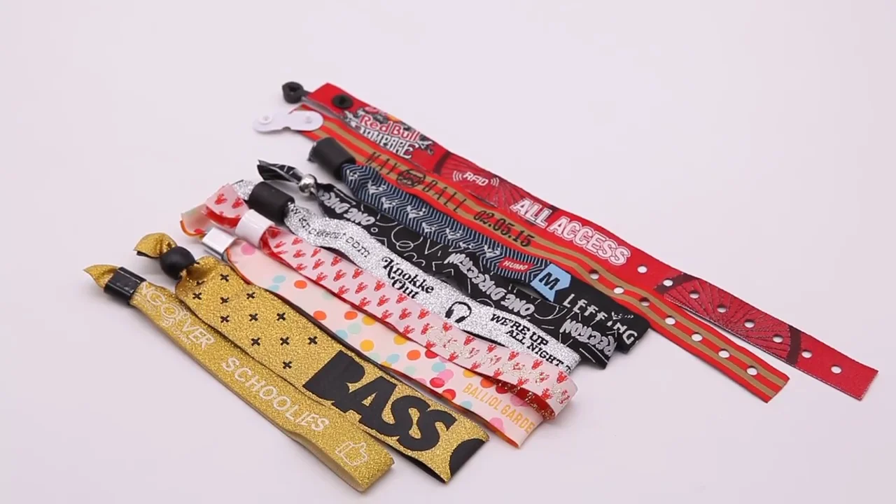 Woven Ribbon Bracelet Plastic One-way Teeth Sliding Self-locking ...