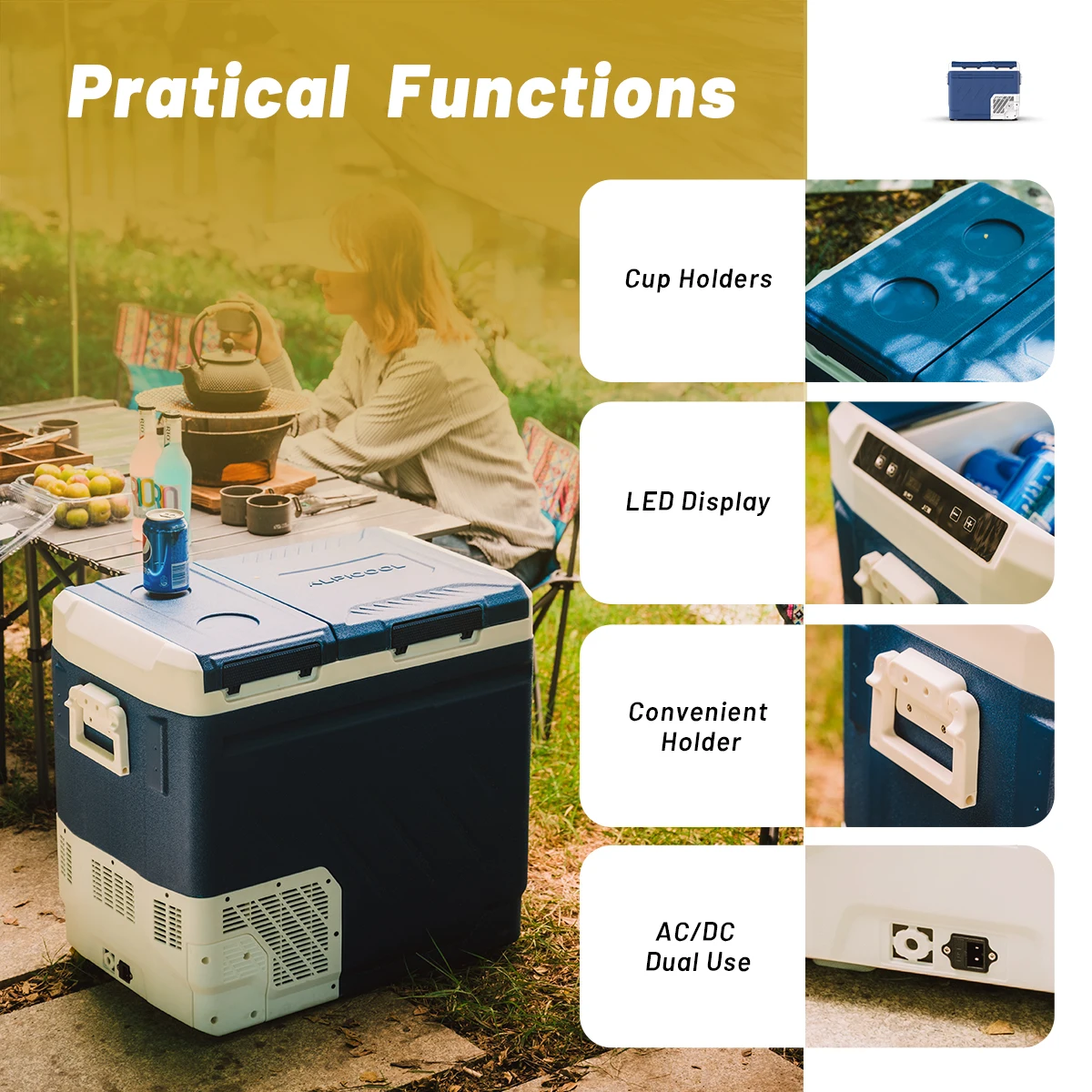 ZA60 Portable Solar Fridge Freezer 12/24V Car Fridges Camping ...