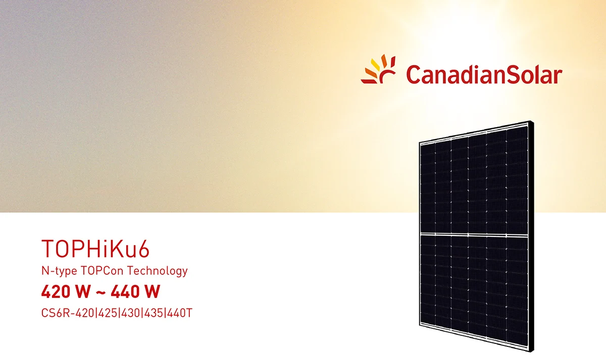 Canadian Solar TOPHiKu6 N-type TOPCon Technology Black Solar Panels 420W 425W 430W 435W 440W ...
