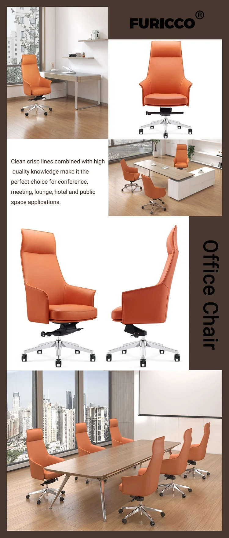 Furicco Simple Design Office Furniture Pu Leather Swivel Boss Office ...