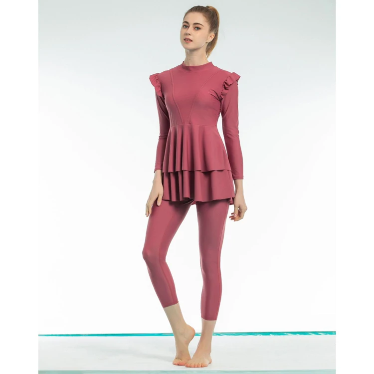 Muslim Swimwear Wholesale Long-sleeved Swim Ruffle Skirt Long Swim ...