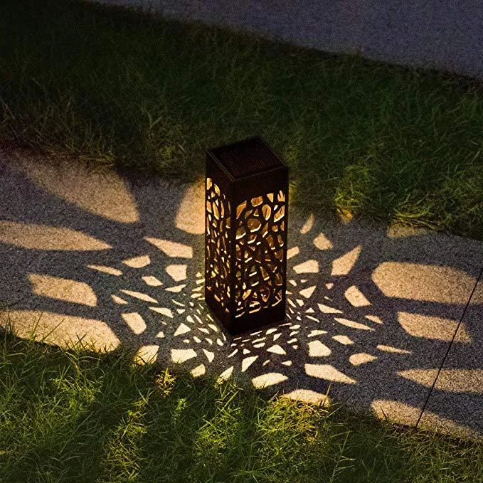 Rusty Corten Metal Bollard Lamp With Led Corten Steel Garden Solar ...