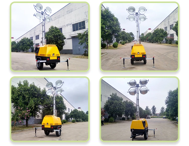 4x1000w Mobile Light Towers - Portable Outdoor Lighting