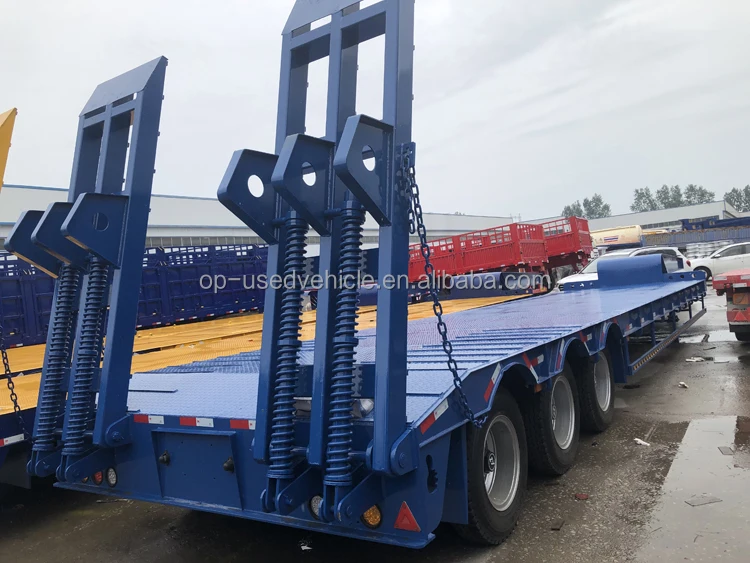 Factory Detachable Gooseneck 4axles Removable Lowboy Low Bed Trailer ...