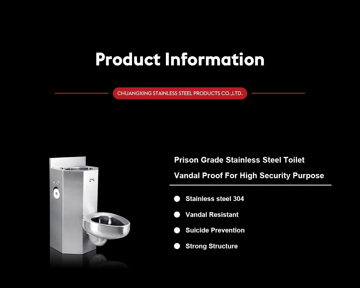 Stainless Steel Toilet for Jail - Durable & Unique Design