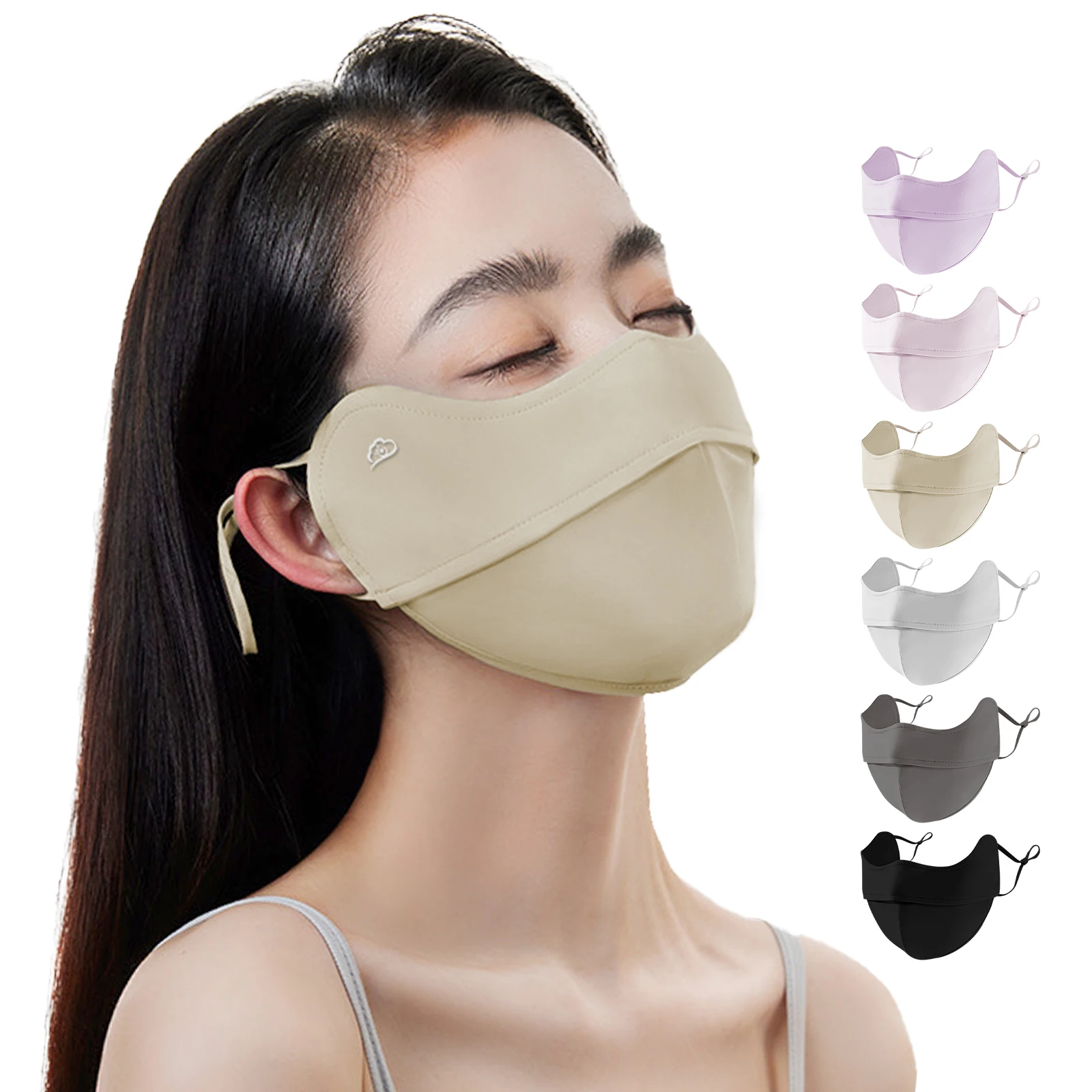 Half mask respirator face with fishbone summer mask respir UPF50+ anti ...