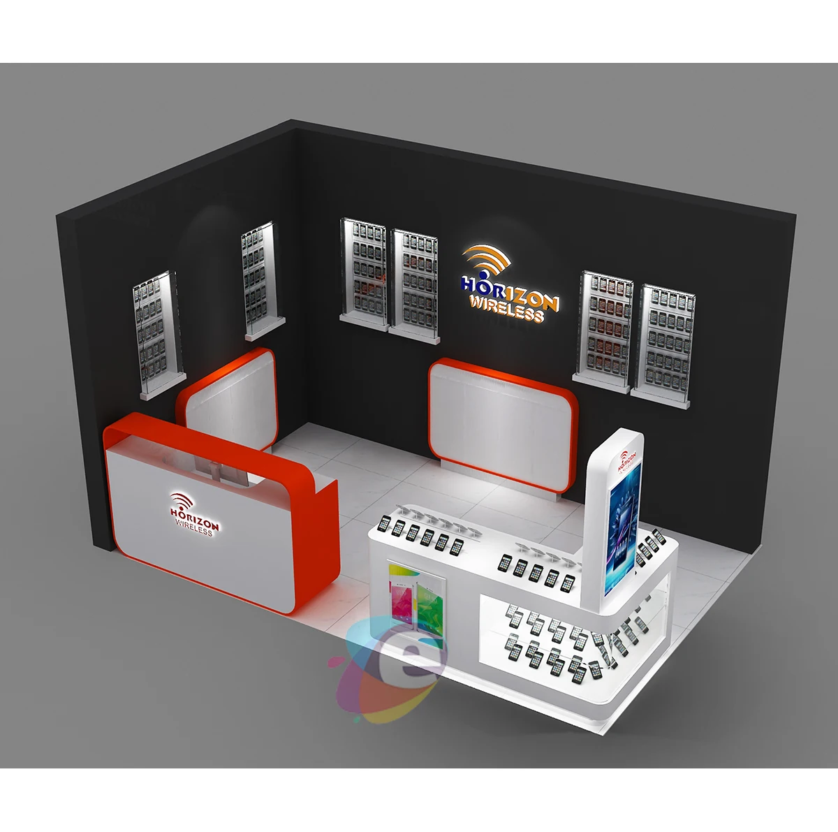 Accessory phone counter design mall kiosk shape kiosk fixture cellphone ...