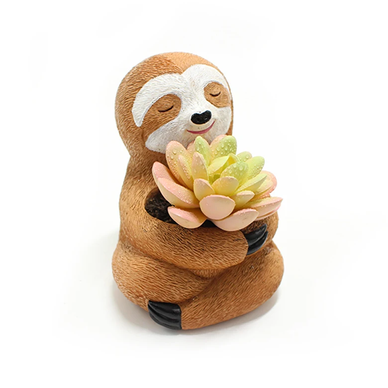 Sloth Flower Pots - Cute Resin Planters for Indoor Gardening