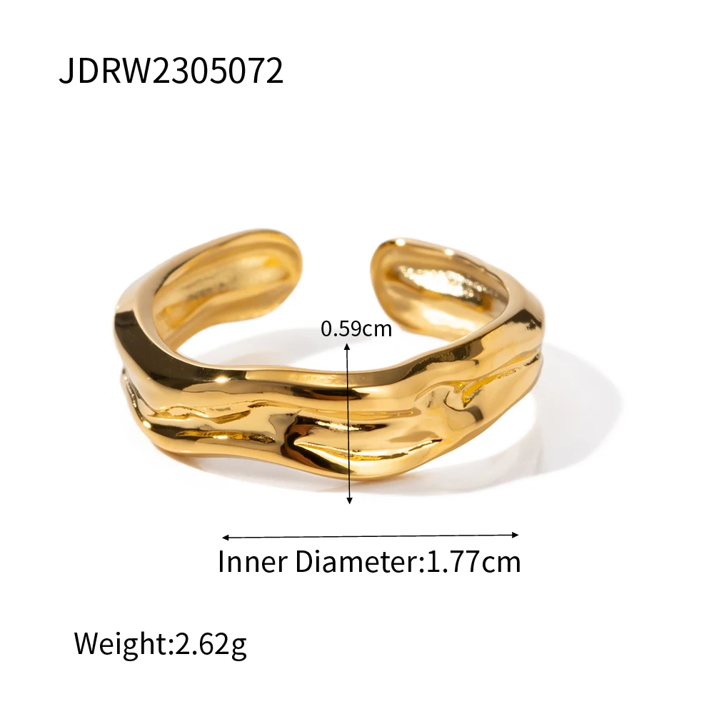 Luxury 18K Gold Plated Stainless Steel Ring for Women