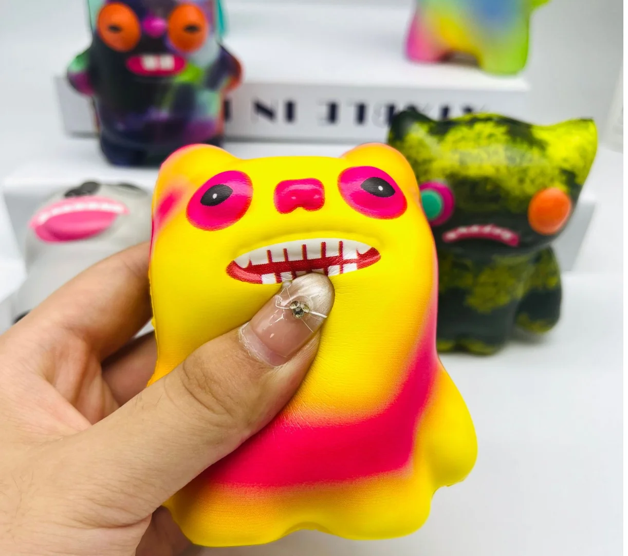 2025 New Je Squeeze Ugly Cute Tooth Monster Slow Rising Squishy Fidget ...