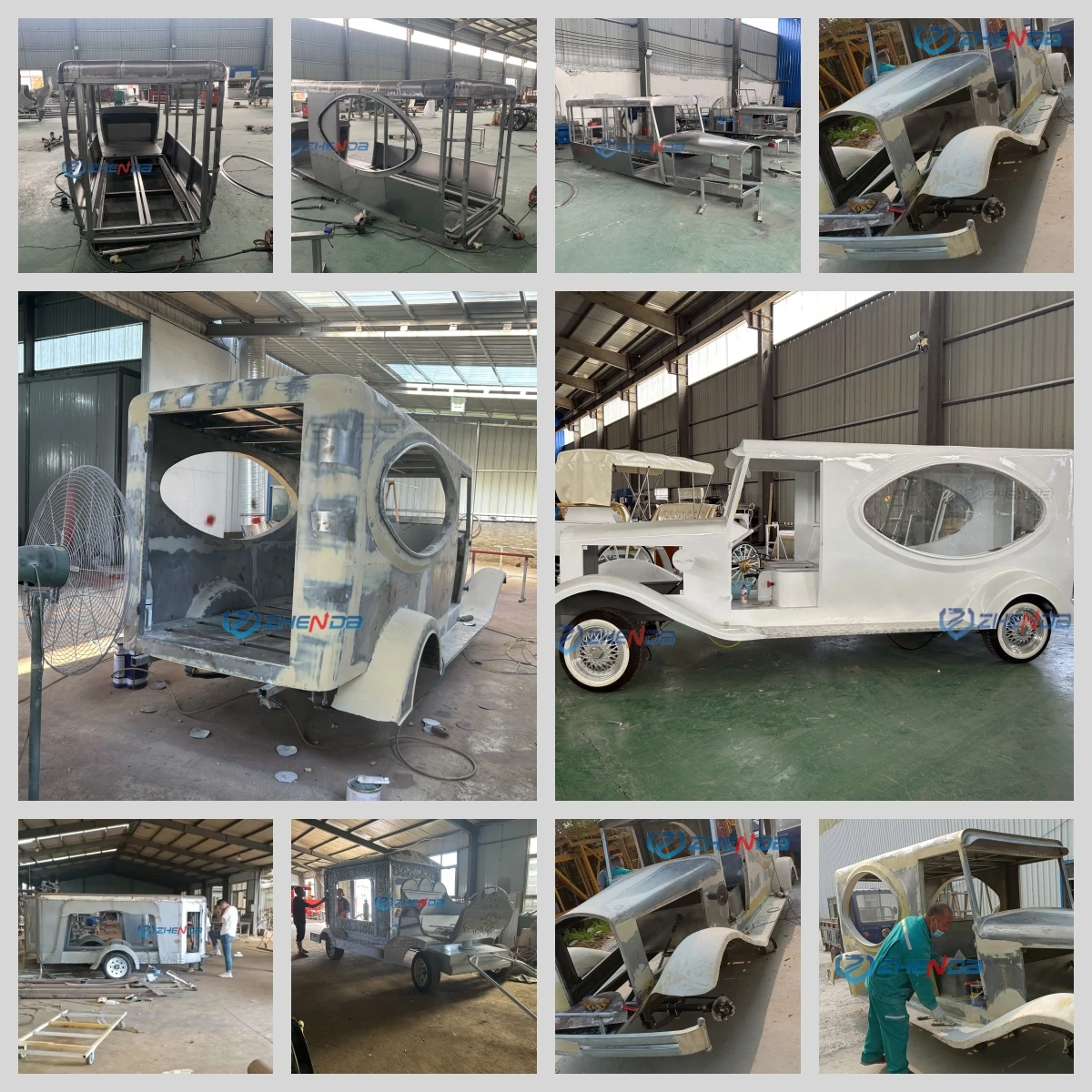 Electric Funeral Hearse Car – Customized Golden Hearse Trailer for ...