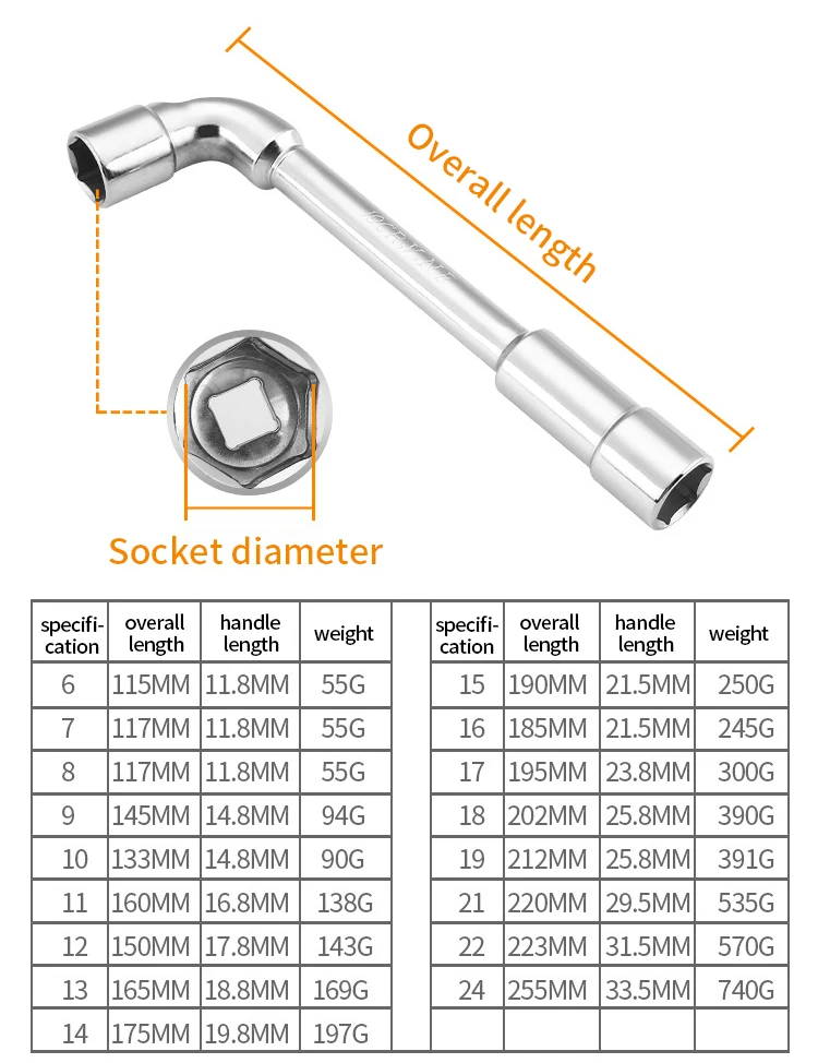 L-shaped Angled Open Hex 6 Point Socket Wrench,Double-head Elbow For Mechanic Repair Tool - Buy ...