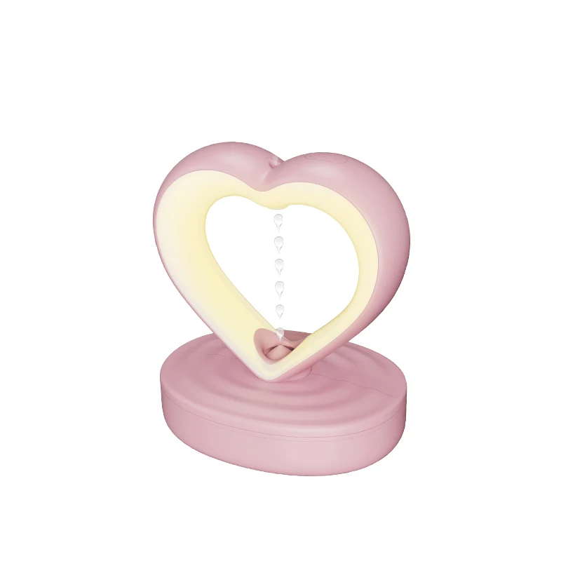 Hot sale heart shaped warm Night Light 800 ml water droplet backflow ...