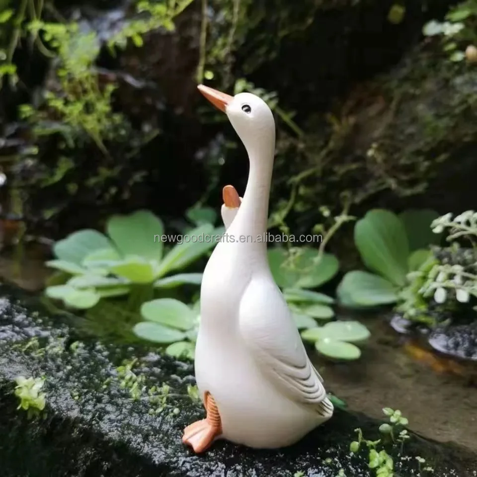 Small Rustic Farmhouse Goose Figurine Statue Tabletop Desk Ornaments ...