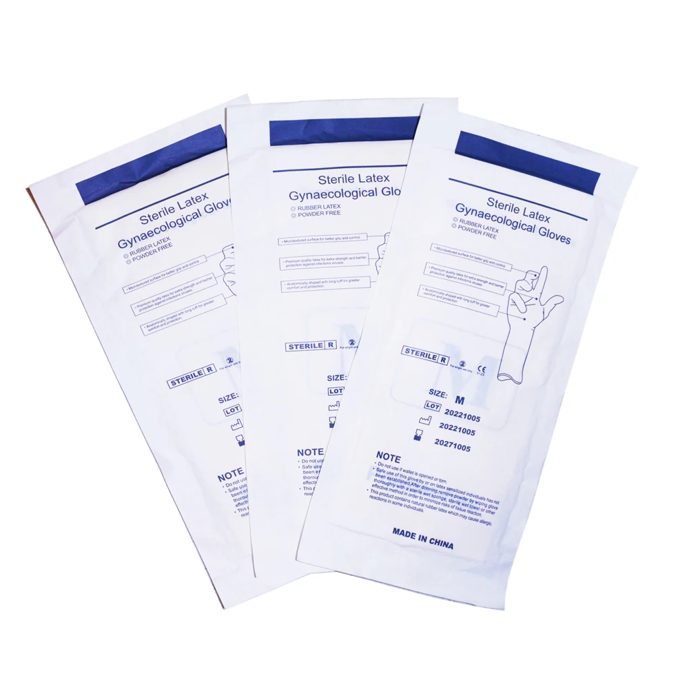 Elbow Length Gynecology Gloves - White Long Cuff Surgical Latex Gloves ...