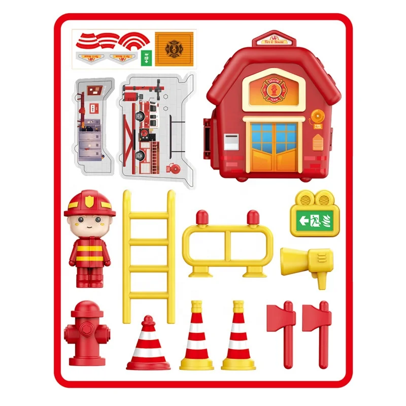 Fireman Figure Fire Station Tool Fire Rescue Pretend Play Toy New ...