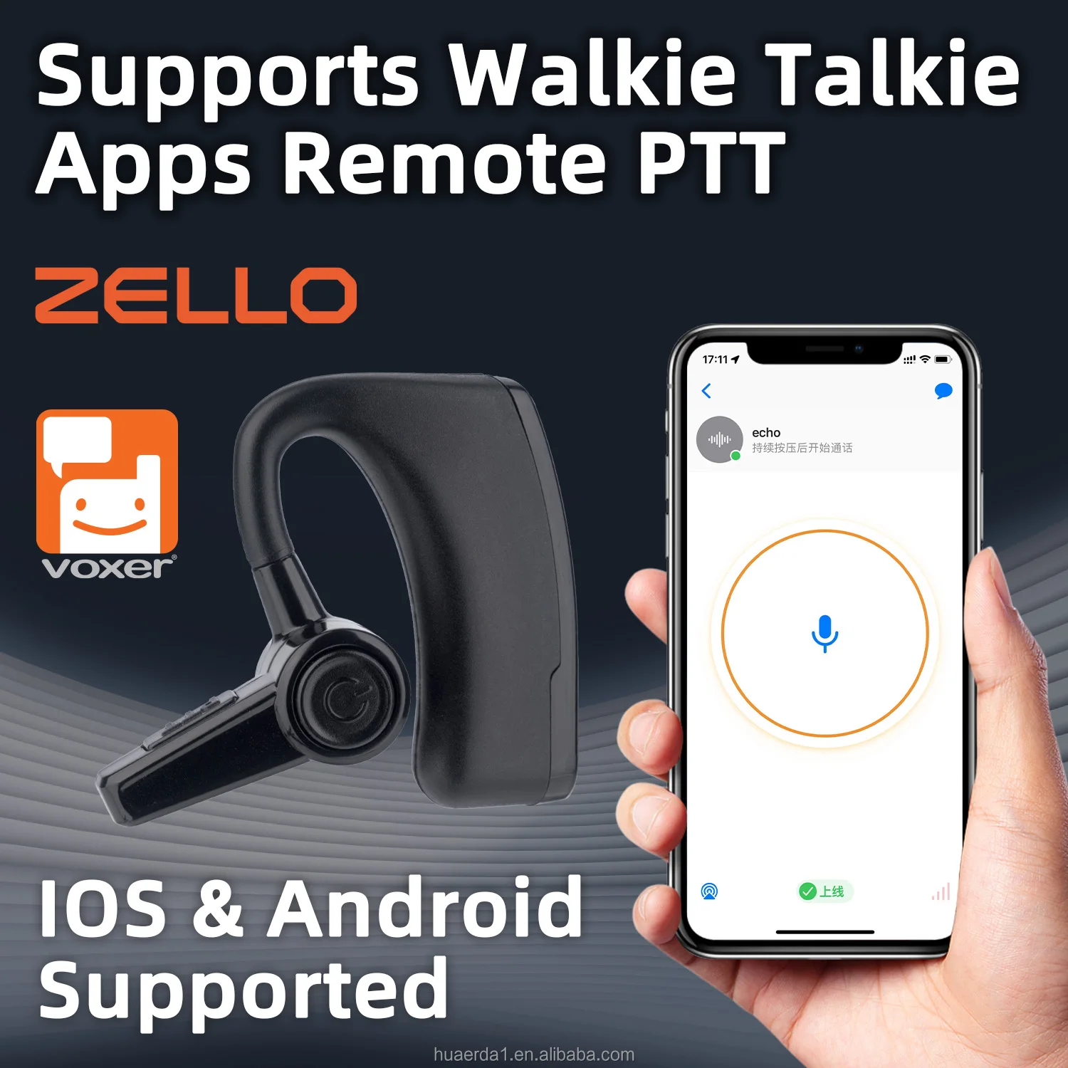 Walkie Talkie Headset Wireless Ptt Wireless Microphone Headset For ...