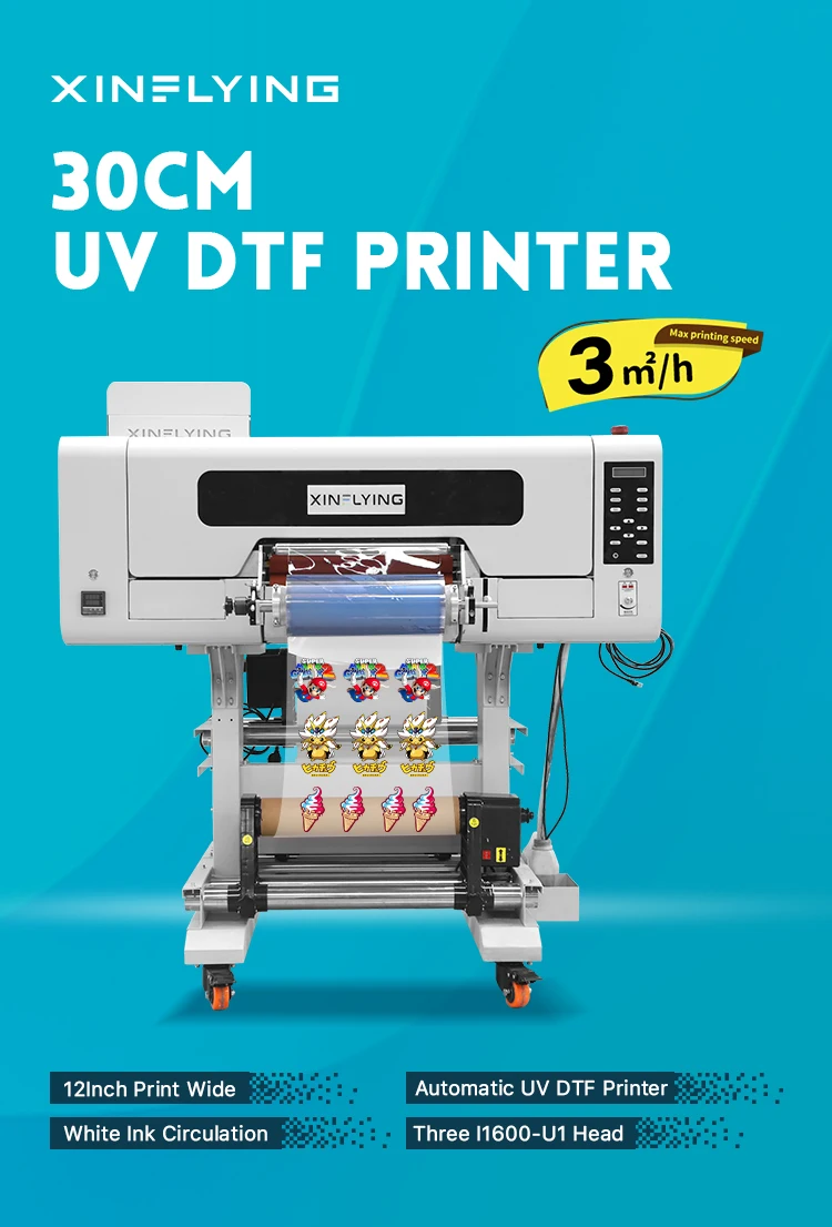 XinFlying A3 UV DTF Roll to Roll Printer 30CM I3200 3 Head DTF UV Printer 2025| Alibaba.com