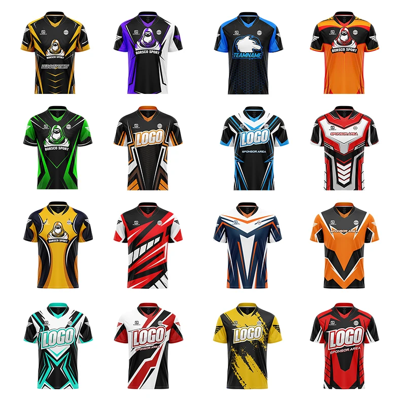 Crew Neckline Cool Team Uniforms Esports Gaming T Shirt Playing Games ...