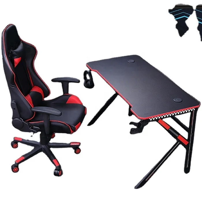 Sale Custom Large Computer Racing RGB Light Gamer Table And Chair Set ...