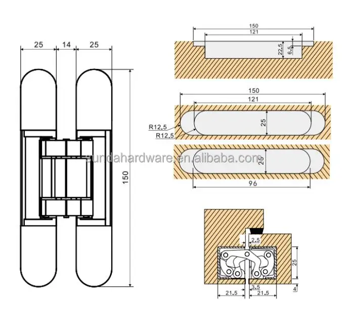 Heavy Duty 3D Adjust Concealed Hinge - Durable & Versatile