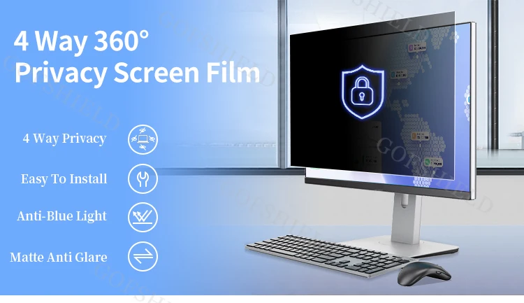 Gofshield 4 Side Anti Peep Reflection 360 Degree Anti-spy Removable Privacy Screen Filter 22inch ...