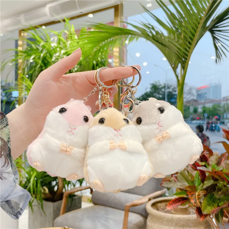 Cartoon Hamster Doll Keychains Cute Stuffed Toy Key Chain For Girls ...