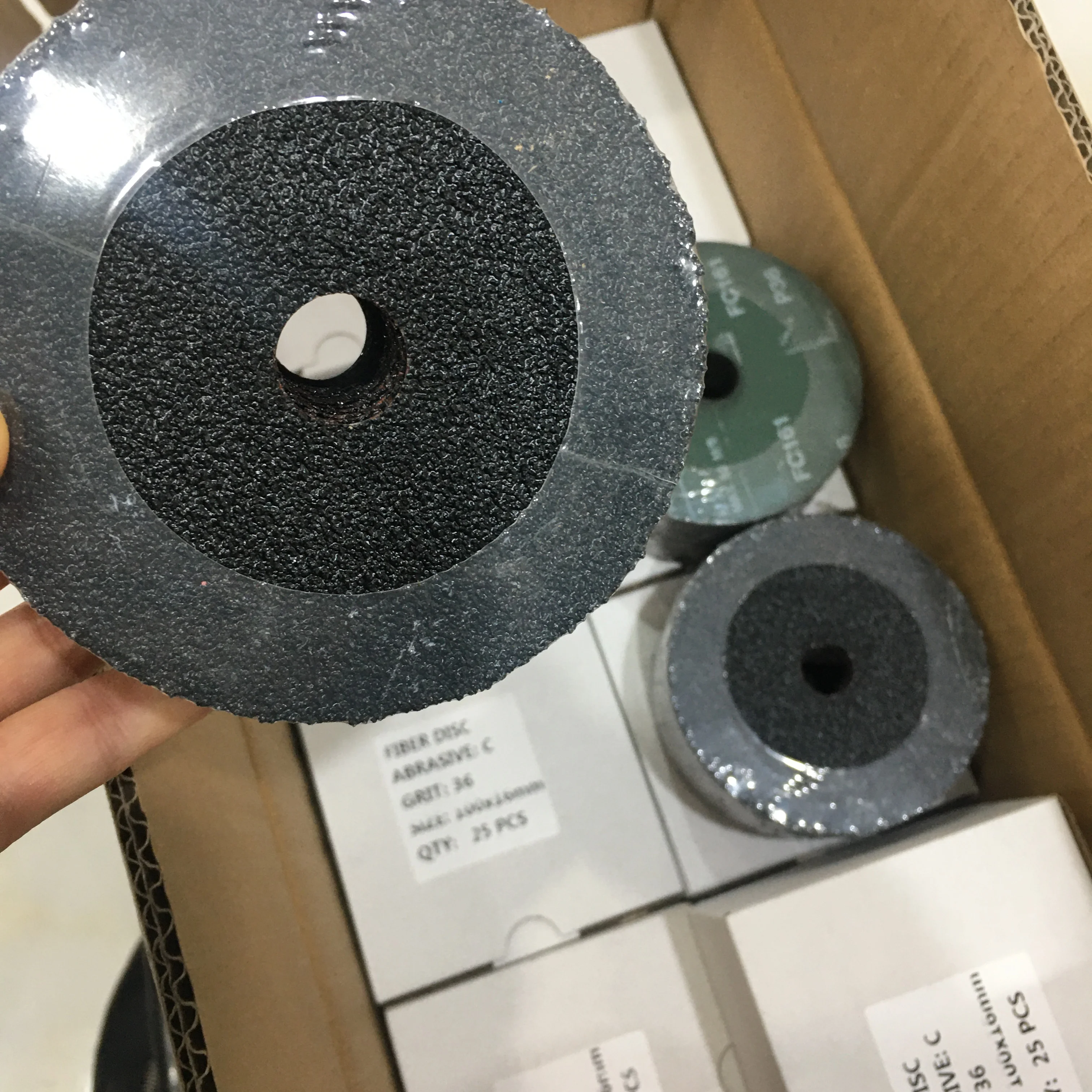 Premium 4 1/2 Black Fiber Disc Grit 40 Silicon Carbide Fiber Polishing ...