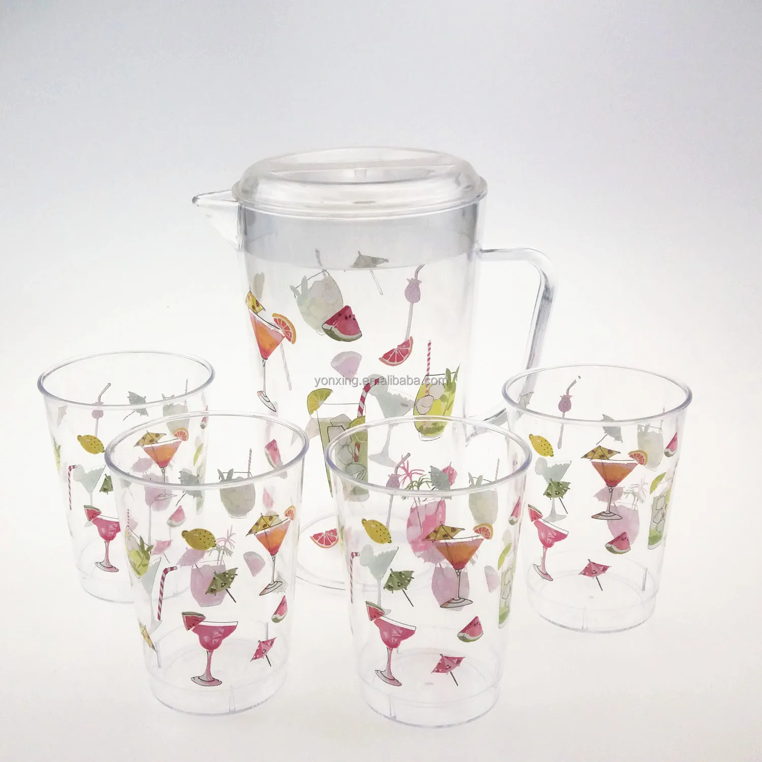 1l Juice Pitcher Plastic Set With 4 Cups - Buy Pitcher Plastic,Plastic ...